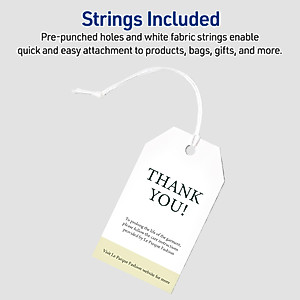 Avery Printable Blank Gift Tags with Sure Feed, 2" x 3.5", White, 96 Customizable Tags with Strings (22802)