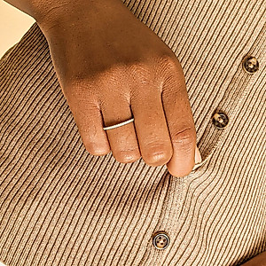 espere 18K Gold Plated Sterling Silver Full Eternity Band | Cubic Zirconia Paved Wedding Band | Thin CZ Stacking Ring