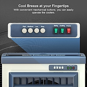 KEGIAN 8979CFM Evaporative Air Coolers, Swamp Cooler with Continuous Auto Fill, 120° Oscillating, 3-Speed Mode, Air Cooler, Portable Cooler Fan for Indooor Outdoor Patio Garage Commercial Use 58''