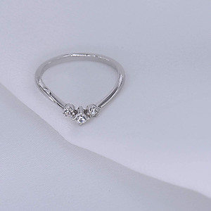 Blossom and Hue 18K Gold Plated Sterling Silver & Cubic Zirconia Curved Wedding Band