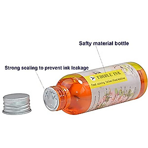 Topwang 4 Colors 100ML/Bottle Food Grade Bakey Ink refillable for Canon PGI-250 PGI270 PGI-280 Ink Cartridges Ca ke Ink C AKE Maker Print on Sugar Paper/Frosting Icing Sheet, Black,Cyan,Mageta,Yellow