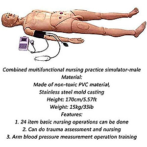 TAKESH Demonstration Human Manikin with Arm Blood Pressure Measurement Education Teaching Model Training CPR Simulator for Nursing Medical Training Life Size