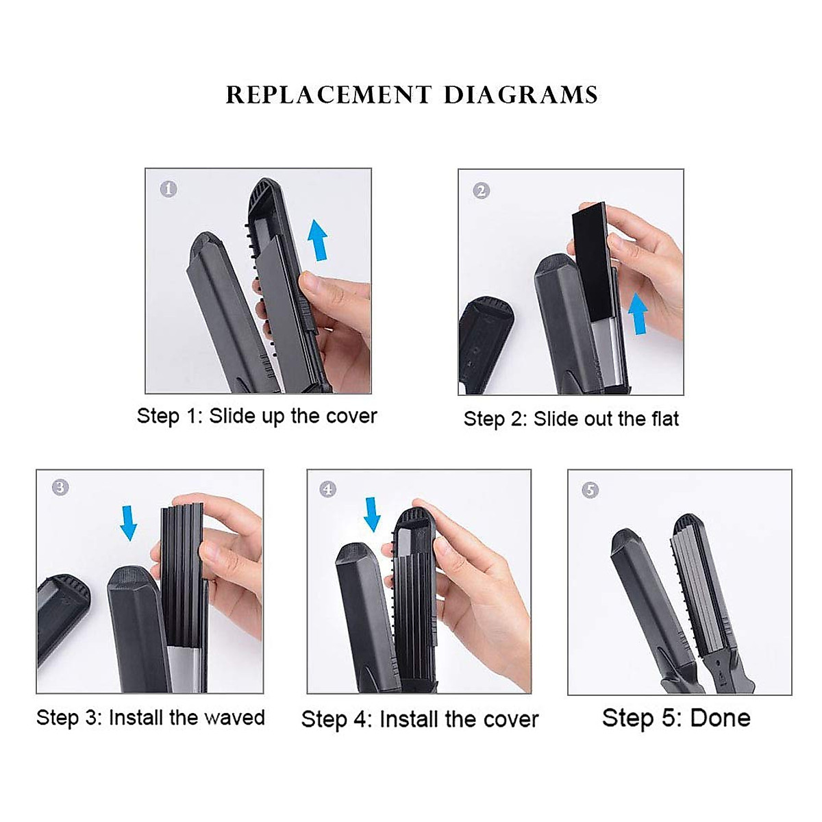 Pulla Hair Straightener and Crimper - 4 in 1 Tourmaline Ceramic Flat and Curling Iron for Hair Styling with Adjustable Temperature - Salon High Heat 320°F - 430°F for All Hair Types