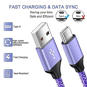 USB C Charger for S22 Ultra S23 Ultra S23 A54 A34 S10 A13 A14 A53 Z Fold4 Z Flip4 A23 S21FE A73, Android Charger Car Fast Type C Charging Block Dual USB C Wall Charger, 2Pack 6FT A to C Charger Cable