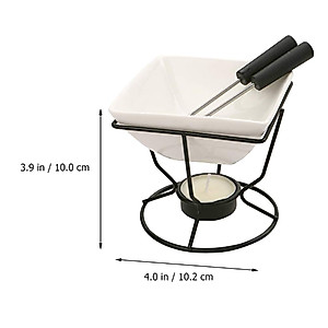 YARNOW 1 Set of Ceramic Butter Warmer Fondue Pot with Tealight Candle Chocolate Melt Pot Butter Cheese Melt Hot Pot for Cheese Chocolate