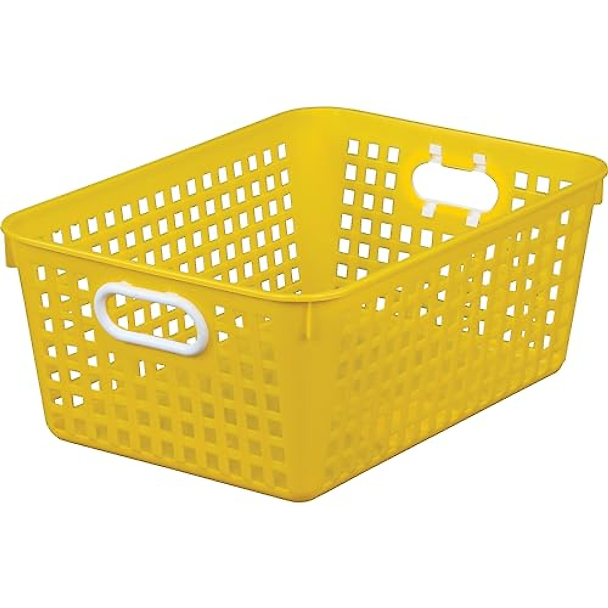 Really Good Stuff Large Plastic Book Baskets, 13¼" by 10" by 5½" - Single, Yellow Classroom Library Organizer, Toy Storage, Multi-Purpose Organizer Basket