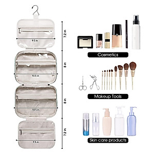 Narwey Hanging Toiletry Bag for Women Travel Makeup Bag Organizer Toiletries Bag for Travel Size Essentials Accessories Cosmetics (Mint Green (Medium))