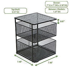 Mind Reader Storage, Black 2 Magnetic Rack