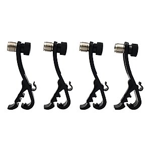 Boseen Shockproof Drum Rim Microphone Clip for Microphone Clamps Holder with Groove Gear(Pack of 4)