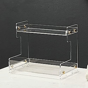 NEWRAIN Bathroom Organizer Countertop, Makeup 2-Tier Organizer Counter Organizer for Cosmetics, Vanity Holder for Lipstick,Cabinet Organizers and Storage