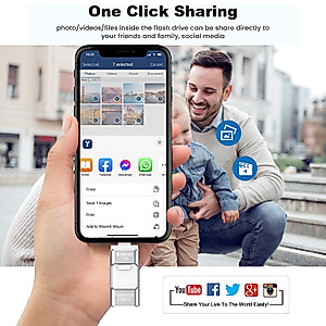 IMKAR 1TB iPhone Flash Drive, Memory Stick Thumb Drive USB External Storage Compatible with iPhone/iPad/Android/PC (Silver)