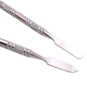 2 Pack Makeup Palette with Spatula, Stainless Steel 3-well Cosmetic Palette and Butterfly Makeup Palette, Nail-art Mixing Blending Makeup Tools for Eye Shadow, Eyelash, Lipsticks, Nail Art