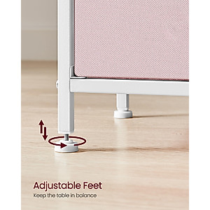 VASAGLE Nightstand, Side Table with 2 Fabric Drawers, 24-Inch Tall End Table with Storage Shelf, Bedroom, Jelly Pink and White ULGS025R05