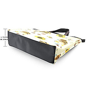 Tote Bag Aesthetic (Gnomes Bees), Large Capacity Zipper Women Grocery Bags Purse for Daily Life 2 Sizes