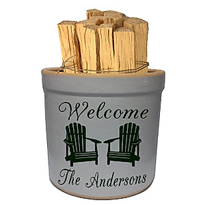 3 Gallon Personalized Stoneware Crock - Adirondack Welcome