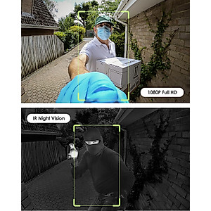 MUBVIEW Wireless Doorbell Camera with Chime 2K HD, WiFi Video Doorbell Camera with Voice Changer, Motion Detector, Anti-Theft Device, Night Vision, 2-Way Audio, SD/Cloud Storage, No Subscription