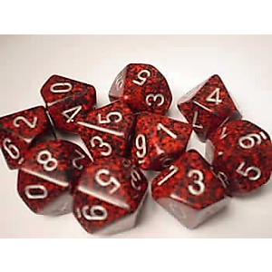 Chessex Dice Sets: Silver Volcano Speckled - Ten Sided Die d10 Set (10)