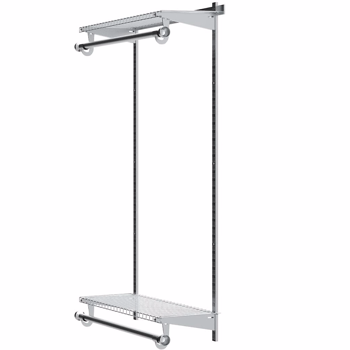 Rubbermaid Configurations Custom Add On Closet Shelving & Closet Organizer Kit, 48-Inch, Titanium, Organization/Storage for Clothes/Shoes/Jackets/Purse