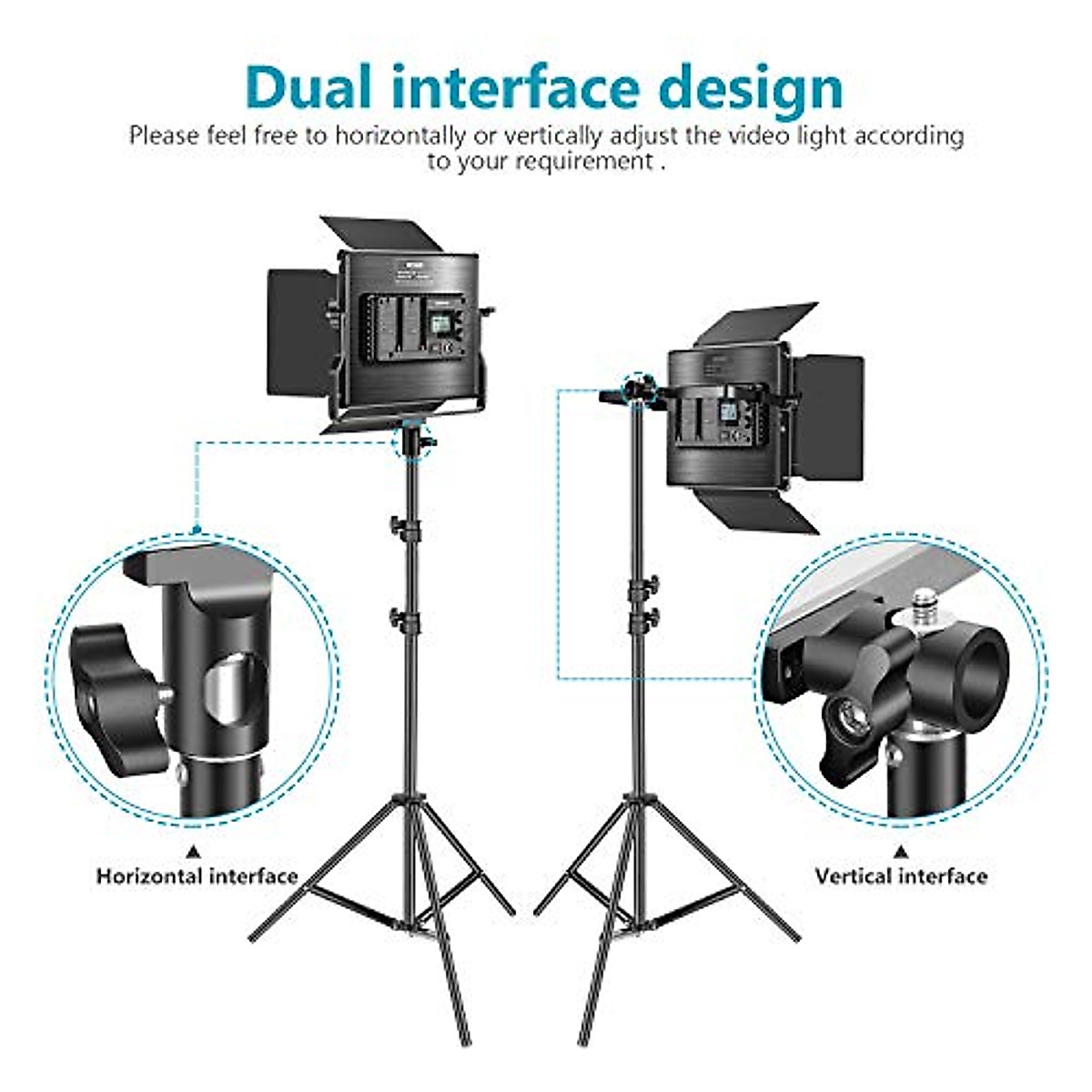 Neewer 2 Packs Advanced 2.4G 660 LED Video Light Photography Lighting Kit, Dimmable Bi-Color LED Panel with LCD Screen, 2.4G Wireless Remote and Light Stand for Portrait Product Photography