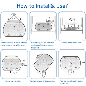 Square Lazy Susan Turntable Organizer for Refrigerator - Upgraded 15.82" Clear Rotating Lazy Susan Organizer Storage for Kitchen Spices Fridge Cabinet Table Pantry Countertop