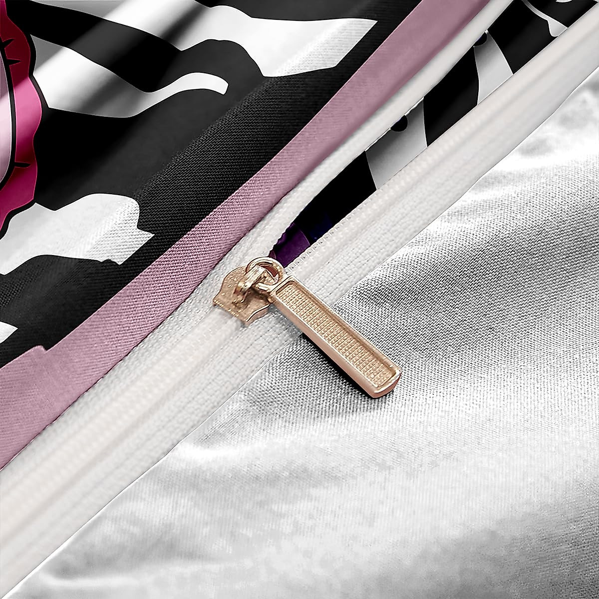 OINGHU Boys Girls Duvet Cover Set Kuromi 3 Pieces Bedding Quilt Cover Set Microfiber Bedding with Pillow Case Great Match with Any Home Decor(Full)