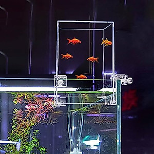 NANEEZOO Negative Pressure Fish Tank, Fish Elevator Inverted Aquarium Vacuum Fish Tower Expanded Swim Area Aquarium Decoration, Vacuum Suspended Fish Tank