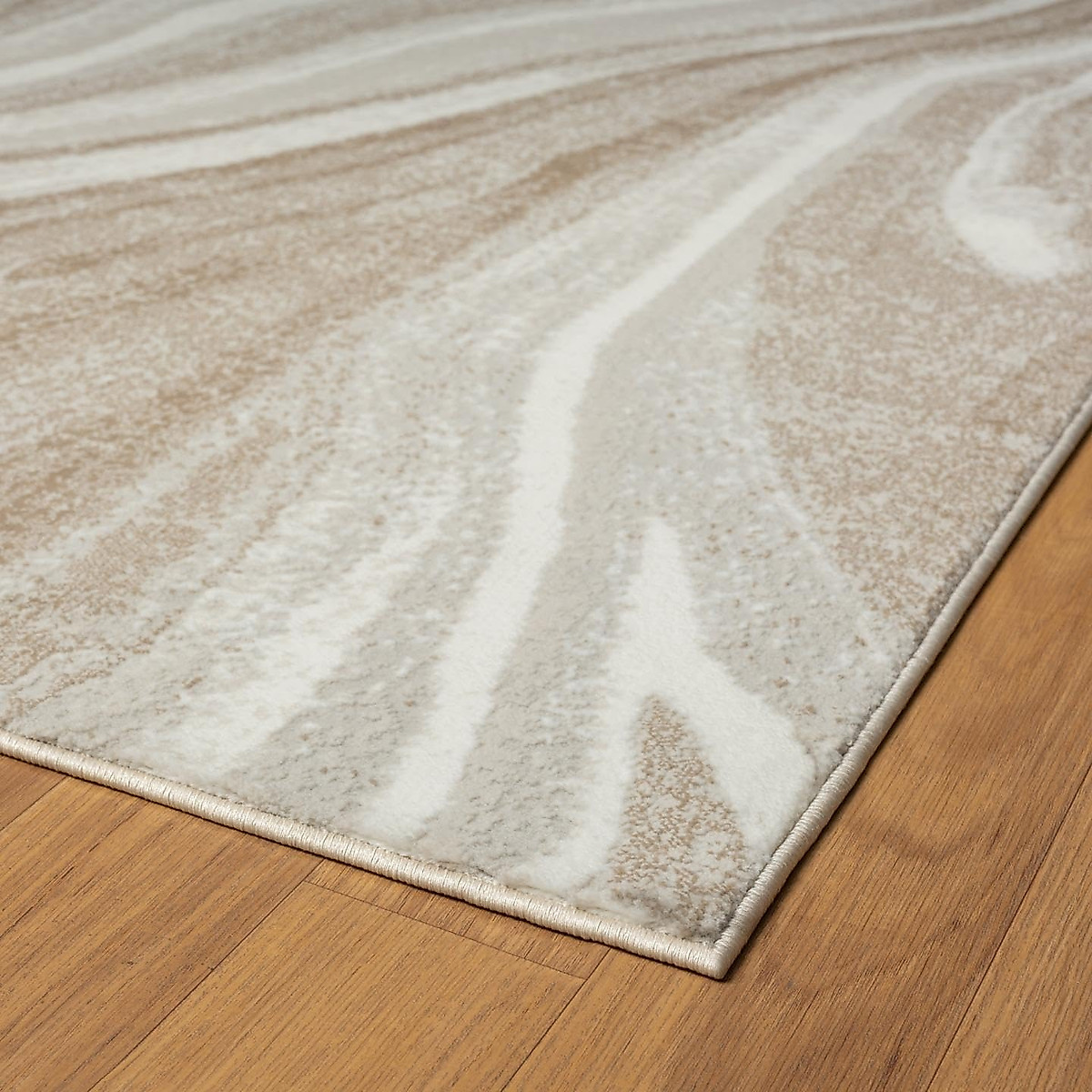 LUXE WEAVERS Marble Patterned Abstract Swirl Gold 5x7 Area Rug