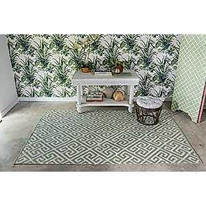 Madcap Cottage Palm Beach Brazilian Avenue Area, Indoor Outdoor Rug, 3'6" X 5'6", Green