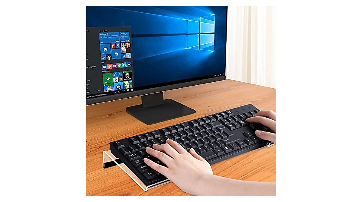 Egchi Acrylic Keyboard Stand for Ergonomic Typing | Clear & Stable