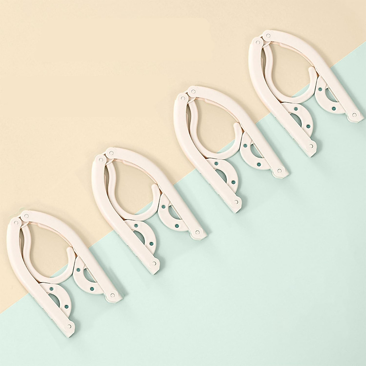 12Pcs Travel Hangers Thin and Light Portable Plastic Foldable Hangers Folding Clothes Hangers for Business Trip Travel, Space Saving Clothes Hangers
