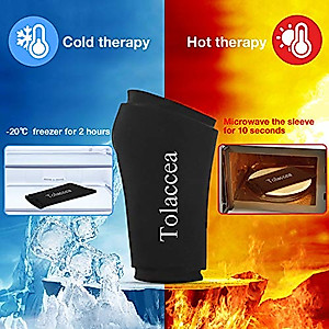 Tolaccea Wrist Ice Pack Wrap & Heating Pad Microwavable Hot & Cold Therapy Wrist Brace for Pain Relief of Carpal Tunnel, Rheumatoid Arthritis, Tendonitis, Sports Injuries, Swelling, Bruises & Sprains