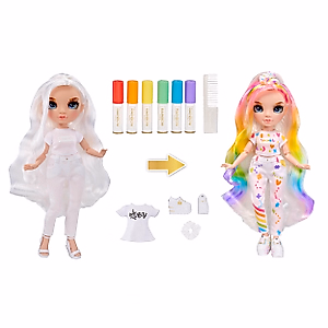 Rainbow High Color & Create Fashion DIY Doll with Washable Rainbow Markers, Blue Eyes, Straight Hair, Bonus Top & Shoes. Color, Create, Play, Rinse and Repeat. Creative 4-12+