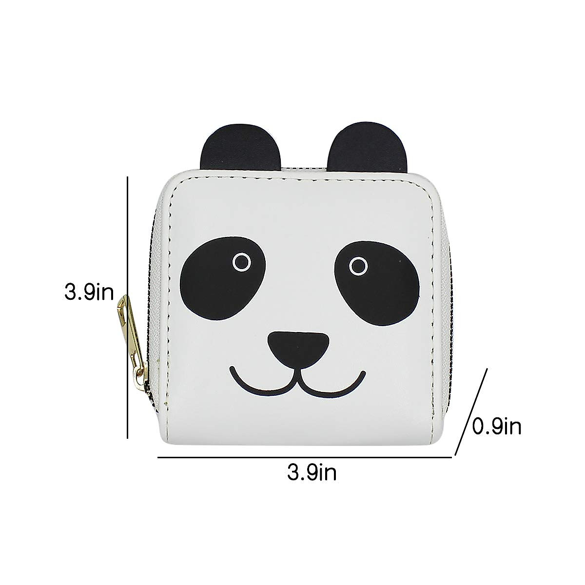 mosstyus Women Girls Small Wallet Short Wallet Card Holders Clutch Purse Coin Holder Card Organizer, Zipper,Cute Panda