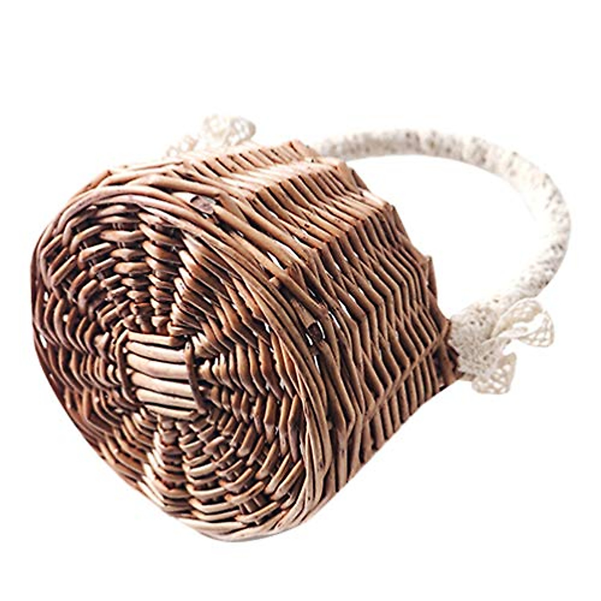 Cabilock Flower Girl Baskets Wicker Woven Basket Willow Basket Picnic Basket Woven Eggs Candy Basket Flower Basket Cookie Gift Box Bags Rattan Woven Storage Bin for Easter Birthday