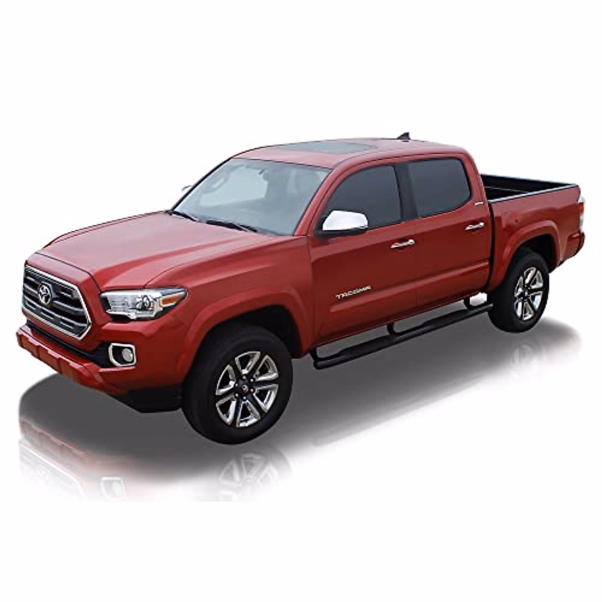 Raptor Series Nerf Bars Side Steps 4in Oval Black Curved for 07-18 Silverado/Sierra 1500/2500/3500 Crew Cab