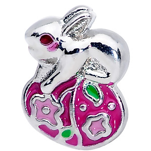 Body Candy Womens 20G Steel Nose Ring Painted Egg Bunny Nose Stud Nose Bone Body Piercing Jewelry 1/4"