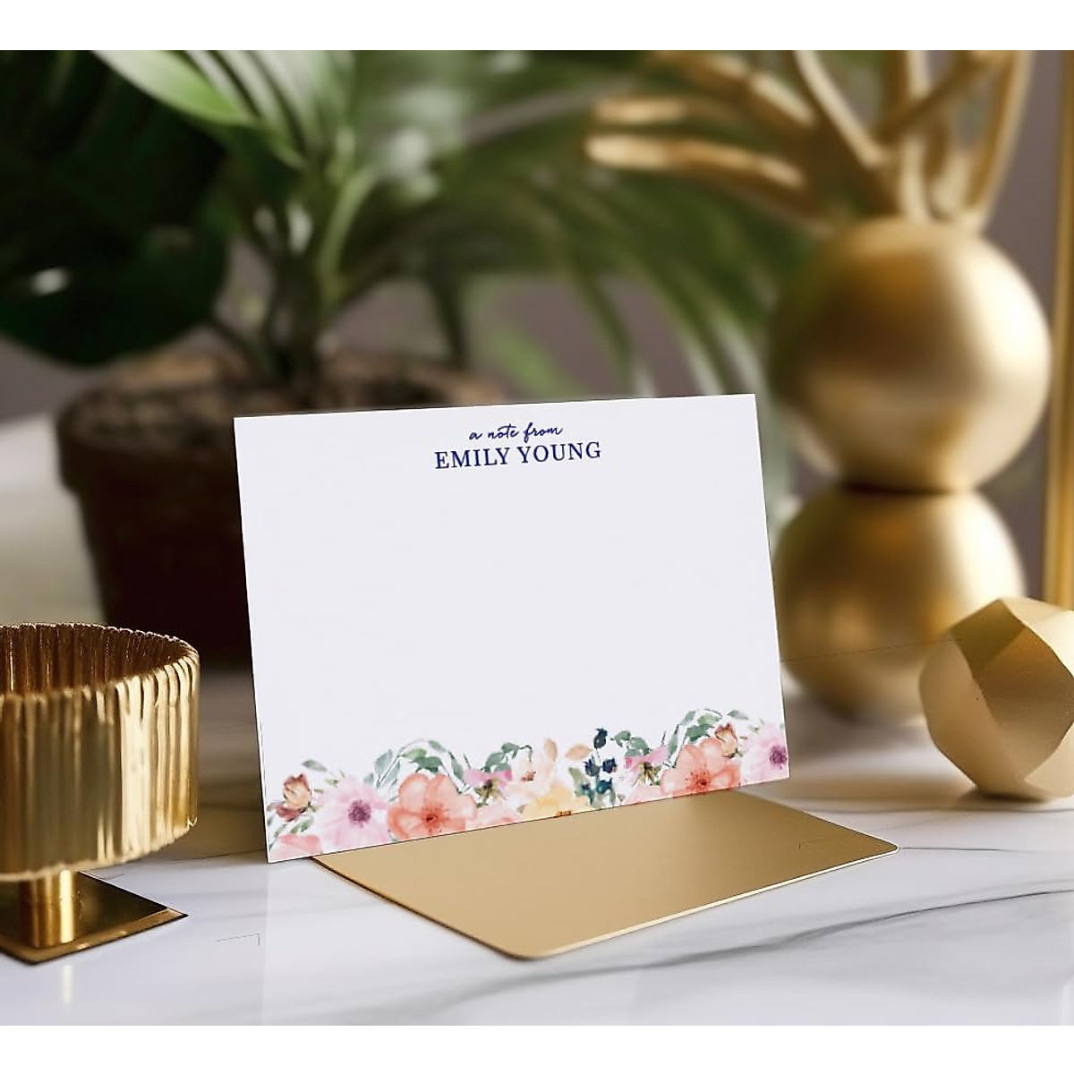 Personalized Floral Stationery Set, Personalized stationary for Women, Your Choice of Colors and Quantity