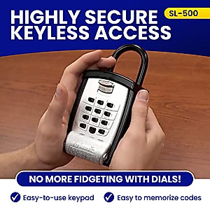 KeyGuard SL-500 Punch Button Lockbox, Black Finish, Shackle