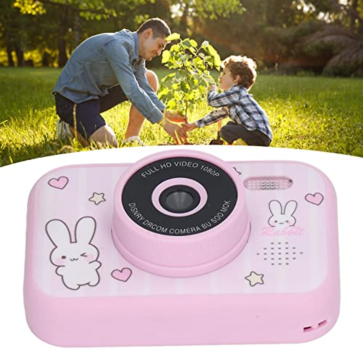 HelloCreate Kids Pink Digital Camera High Definition Dual Lens 40MP MP3 Player Eyeshield Big Screen Digital Camera Gift for Kids