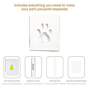 Pearhead Dog or Cat Pawprint Tabletop Photo Frame With Clay Imprint Kit, Tabletop Pet Keepsake Picture Frame, Paw Print Making Kit Included, 4" x 6" Photo Insert, Espresso