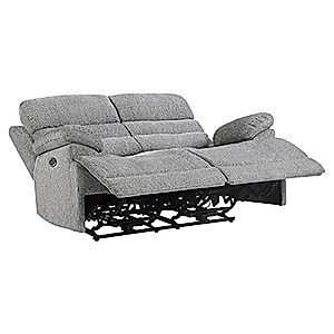 Lexicon Greyville Wall-Hugger Power Double Reclining Loveseat, Gray