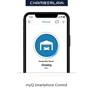 Chamberlain B2405 Smart myQ Smartphone Controlled-Ultra Quiet, Strong Belt Drive, Wireless Keypad Included, Blue Garage Door Opener , White