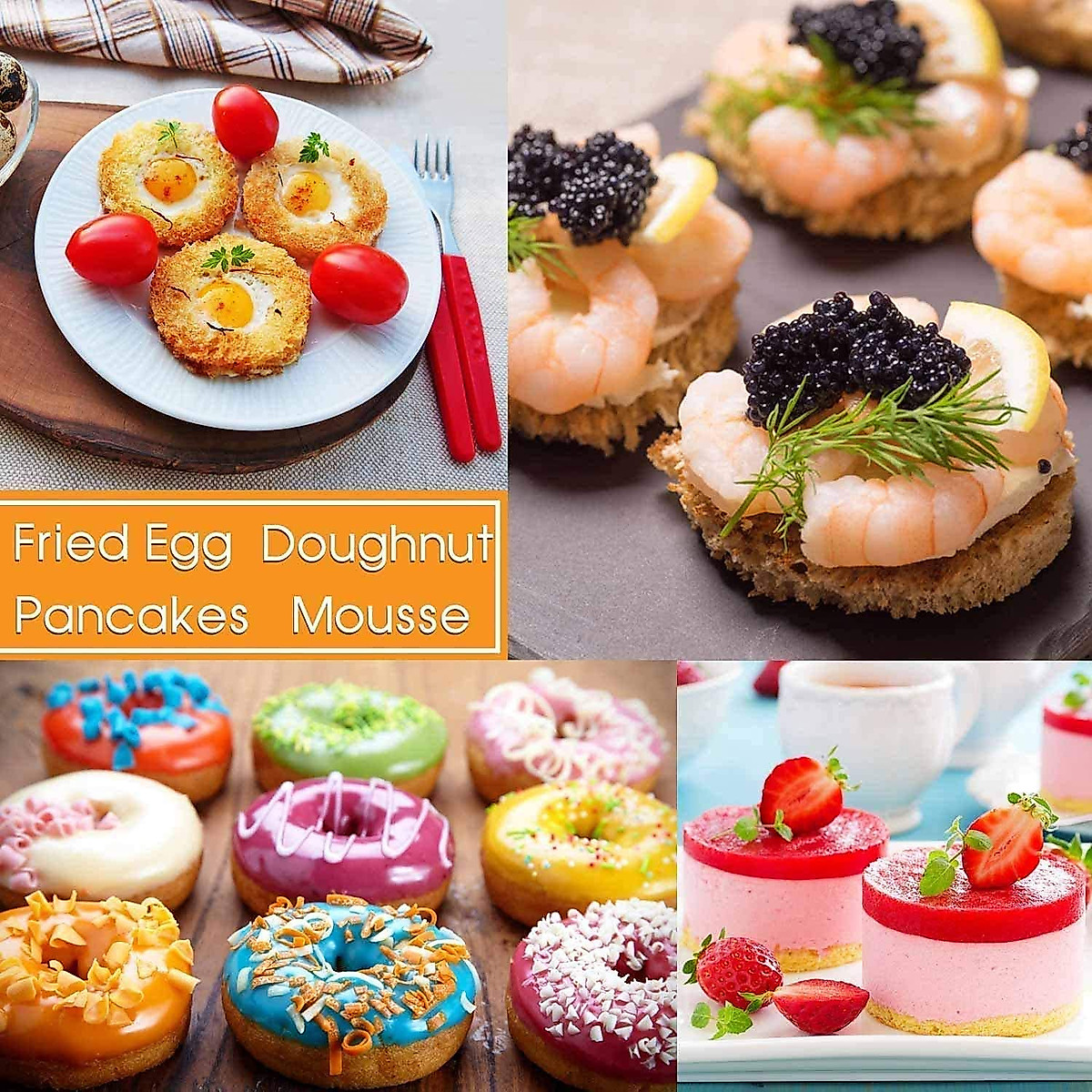 HULISEN Biscuit Cutter Set (3 Pieces/Set), Stainless Steel Round Cookies Cutter with Handle, Professional Baking Dough Tools, Gift Package