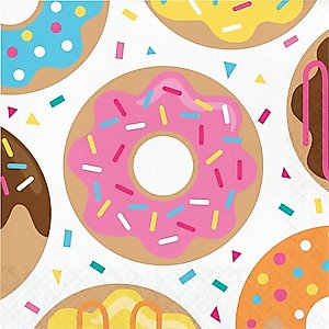 Creative Converting Donut Lunch Napkins Party Supplies, 32.7cm x 32.3 cm, Multicolor (16 count)