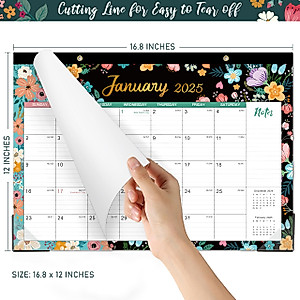 2025 Desk Calendar - Desk Calendar 2025, 12 Monthly Desk/Wall Calendar, Jan. 2025 - Dec. 2025, 16.8" x 12", Desk Calendar with Thick Paper - Floral