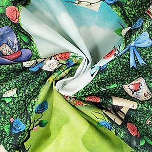 Newsely Wonderland Tea Party Photo Backdrop 5Wx7H Photography Key Hold Checkerboard Green Grass Fence Decorations Background for Newborn Baby Shower Fairy Castle Tale Tapestry Banner Props Supplies