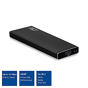 ACT Aluminum M.2 SATA and NVMe External SSD Enclosure, USB C 3.2 Gen 2, 10Gbps Transfer Rate, M-Key/B+M Key, M2 SSD Enclosure for Size 2230/2242/2260/2280 – AC1605