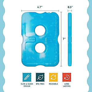 Healthy Packers Ice Packs for Lunch Bags - Original Cool Pack | Slim & Long-Lasting Reusable Ice Pack for Lunch Box, Lunch Bag and Cooler | Freezer Packs for Coolers (Set of 8)