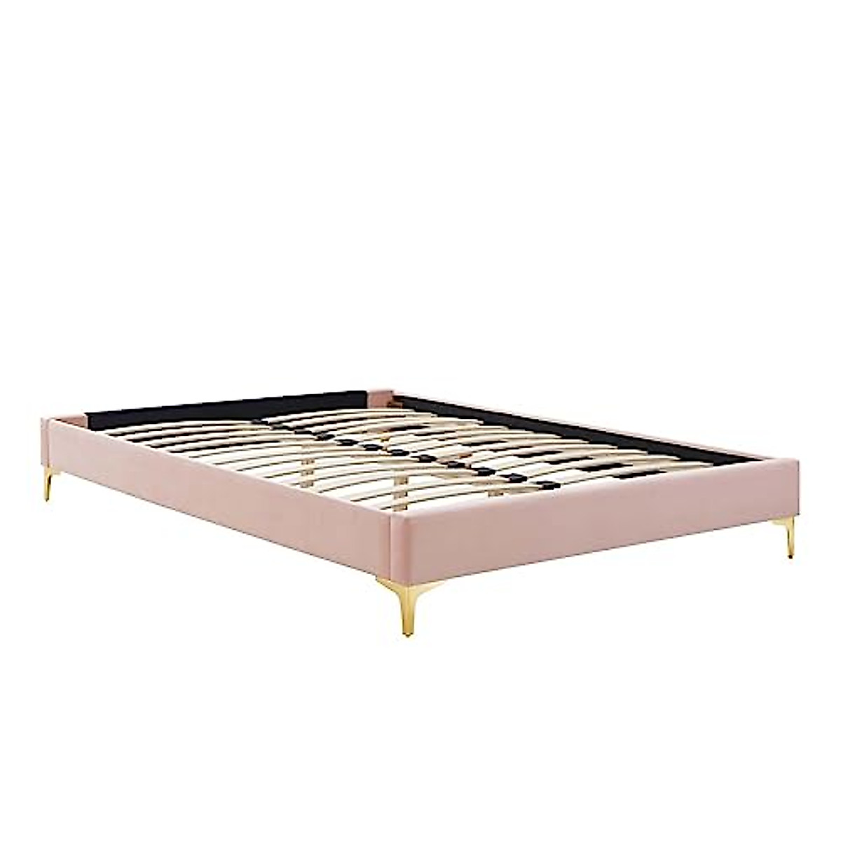 Modway MOD-6850-PNK Adelaide Performance Velvet Twin Bed, Pink Platform
