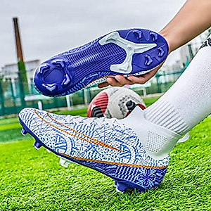 HAIMIAH Men's Women's Soccer Shoes Boys Gold-Soled Spikes Football Shoes Student Grass Training Shoes Outdoor Football Boots Unisex